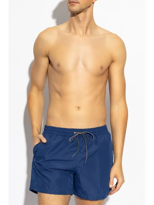 Paul Smith Logo-patch Swim Shorts - Blue