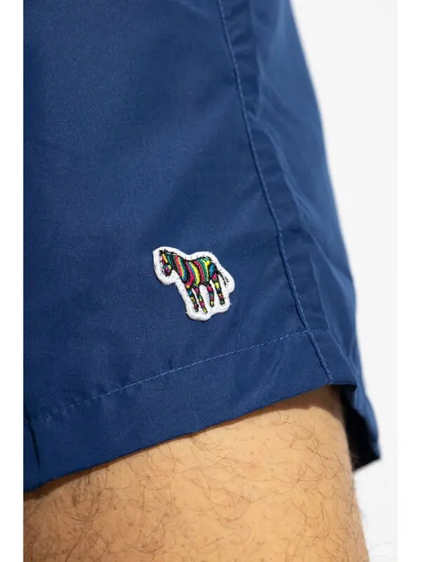 Paul Smith Logo-patch Swim Shorts - Blue