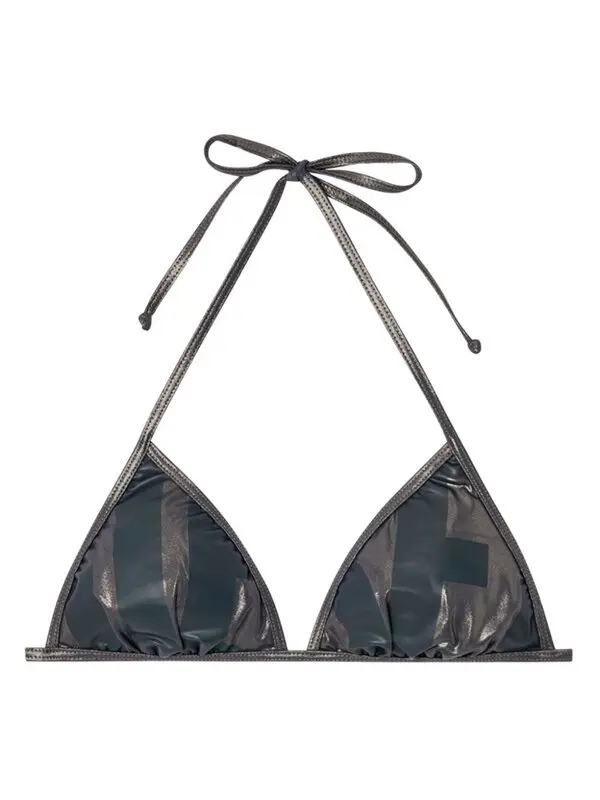 DIESEL Oval D Bikini Top - Grey