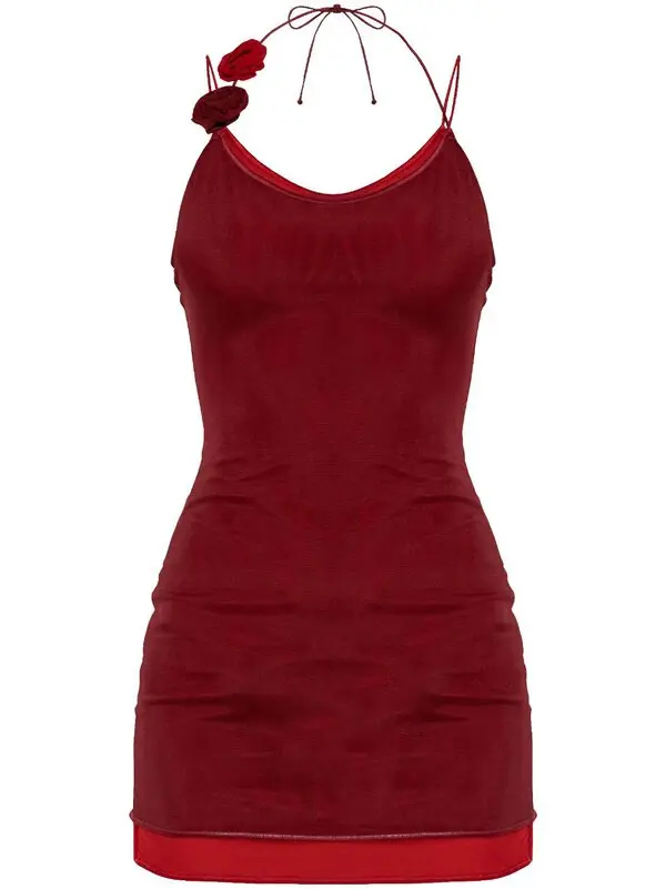 Oseree Floral-appliqué Mini Dress