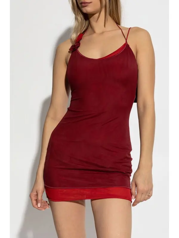 Oseree Floral-appliqué Mini Dress