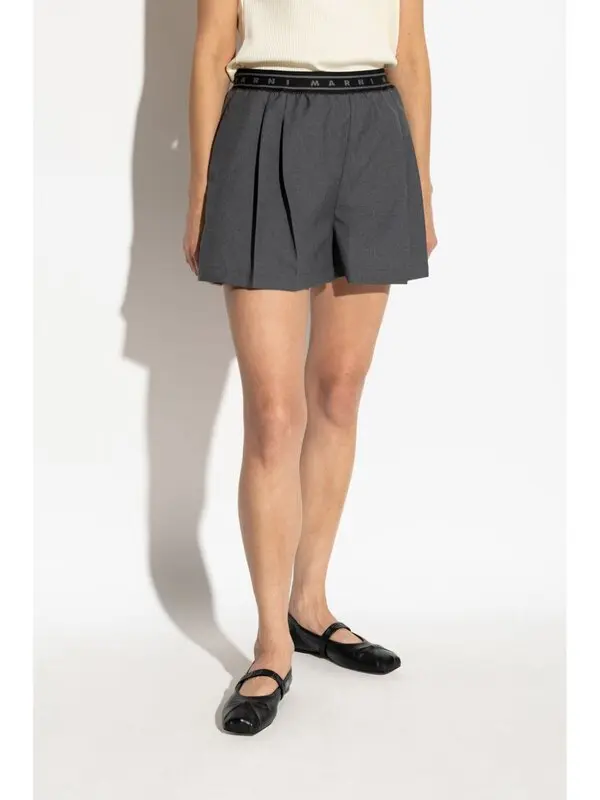 Marni Pleated Thigh-length Shorts