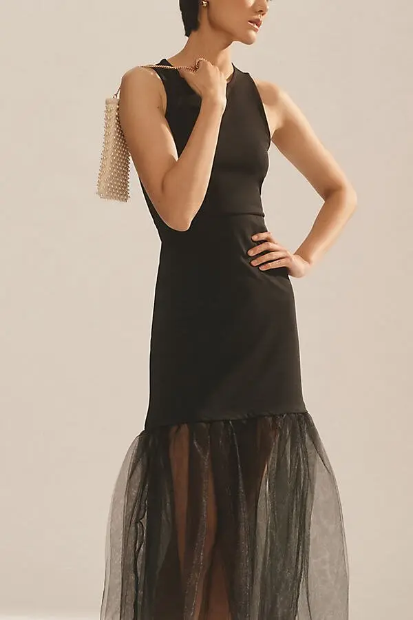 anthropologie black tulle dress Anthropologie | Dresses | Anthropologie Black Tulle Dress