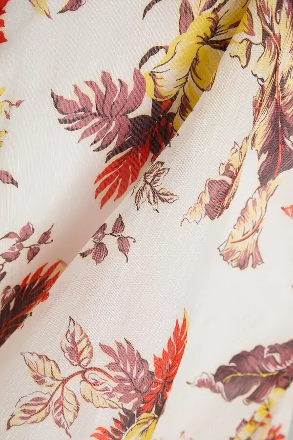 Zimmermann Floral-print Linen And Silk-blend Gauze Maxi Skirt