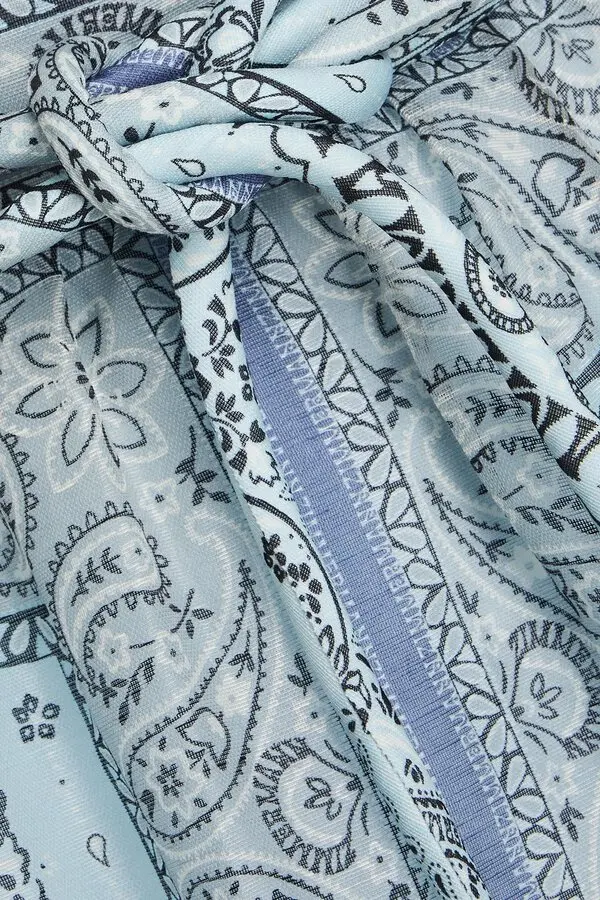 Zimmermann Paisley-print Linen And Silk-blend Gauze Maxi Skirt - Sky Blue
