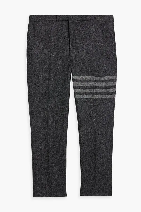 Thom Browne Striped Wool-tweed Suit Pants - Dark Gray
