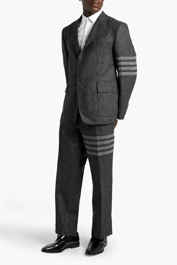 Thom Browne Striped Wool-tweed Suit Pants - Dark Gray