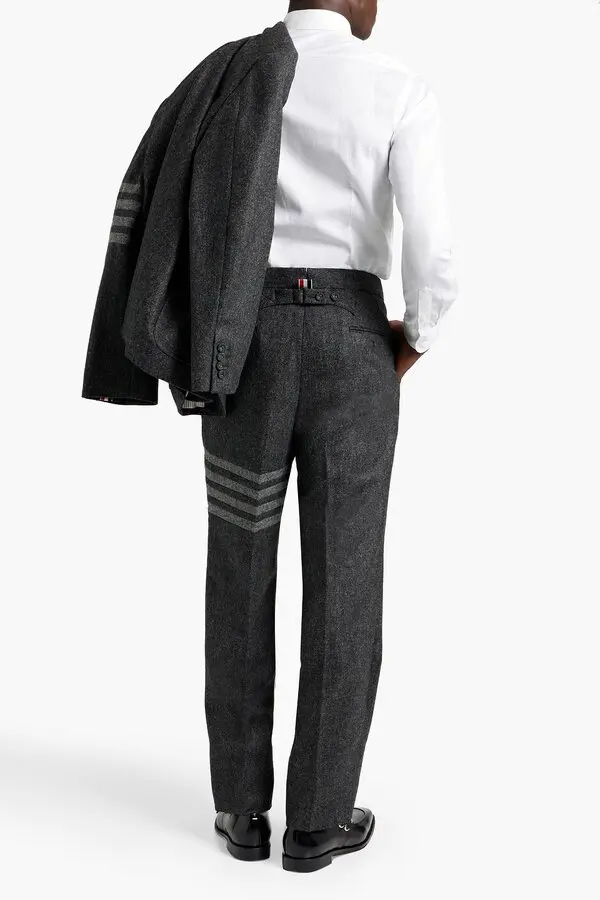 Thom Browne Striped Wool-tweed Suit Pants - Dark Gray