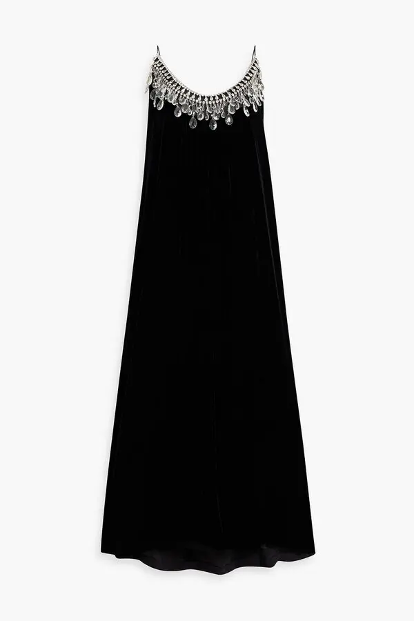 Zimmermann Crystal-embellished Velvet Midi Dress