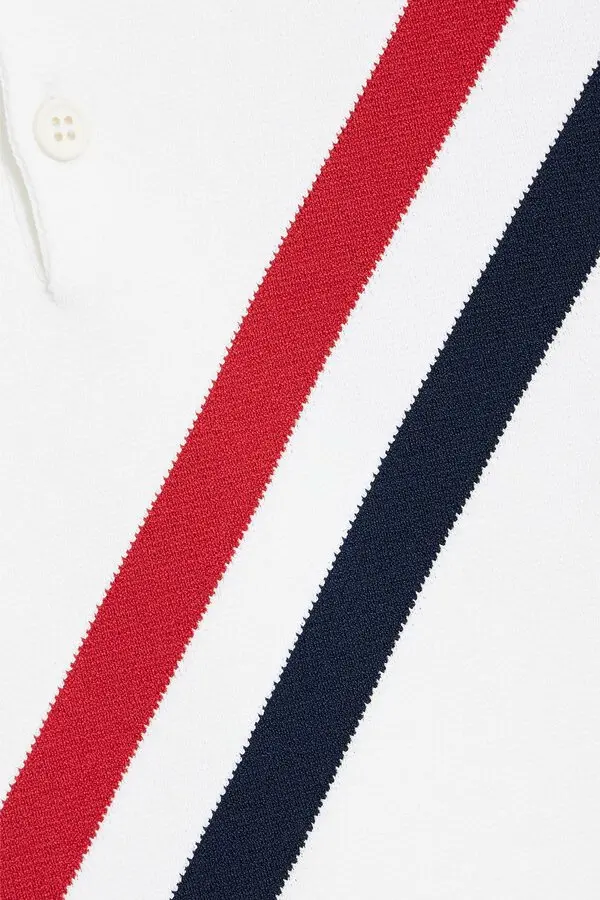 Thom Browne Striped Stretchknit Polo Shirt