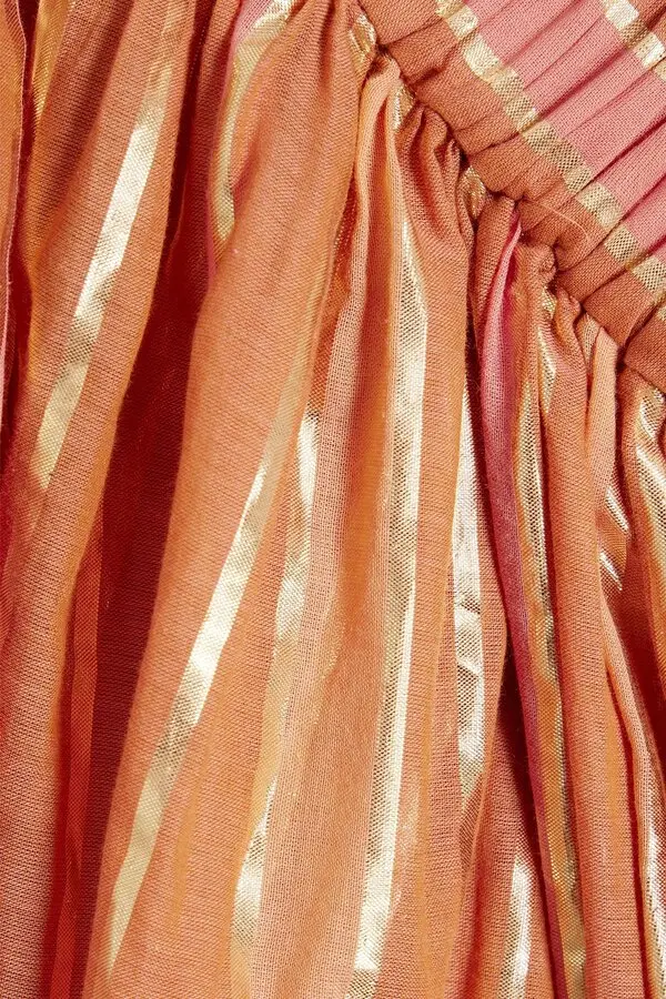 Zimmermann One-shoulder Striped Cotton-blend Voile Midi Dress