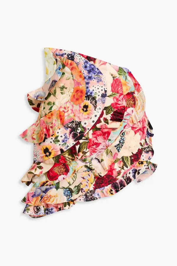 Zimmermann Floral-print Linen And Silk-blend Mini Skirt