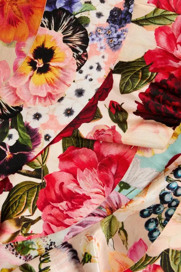 Zimmermann Floral-print Linen And Silk-blend Mini Skirt
