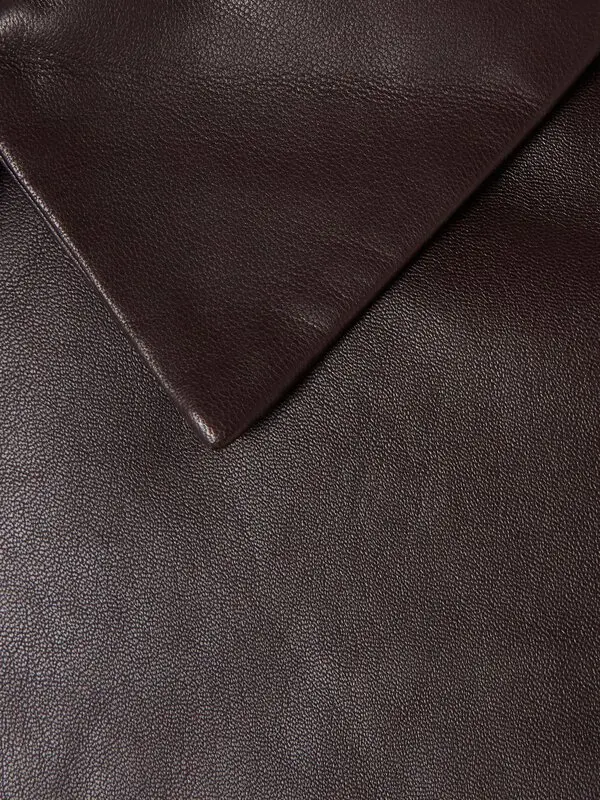 ST. AGNI Cocoon Leather Jacket - Brown