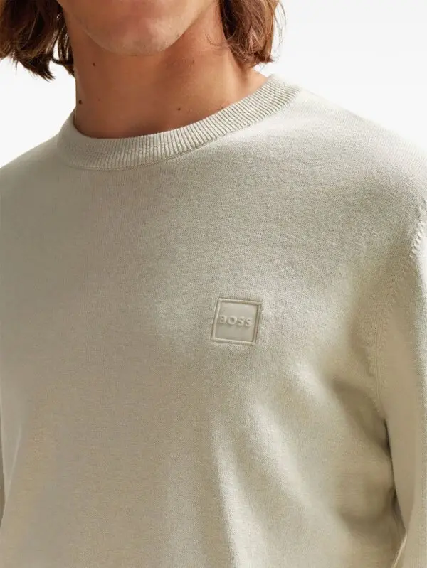 BOSS Logo-embroidered Crew-neck Jumper