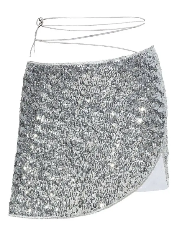 Oseree Sequinned Beach Cover-up - Grey