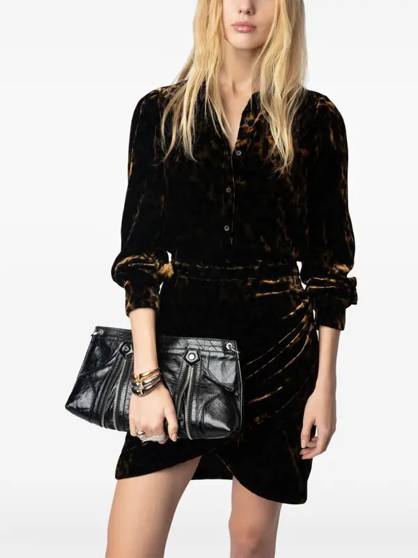 Zadig&Voltaire Rulipe Velvet Shirt Dress - Black
