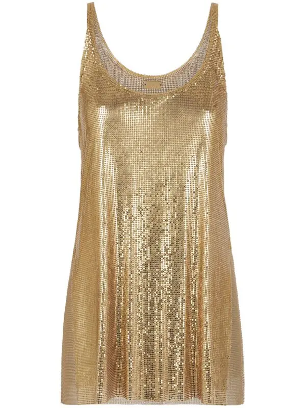 Rabanne Mesh Tank Top - Gold