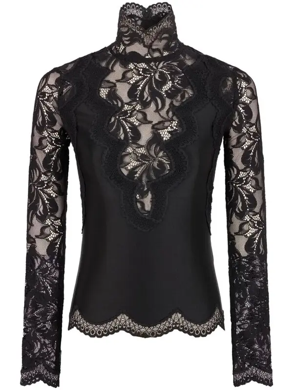 Rabanne Long-sleeve Lace Top