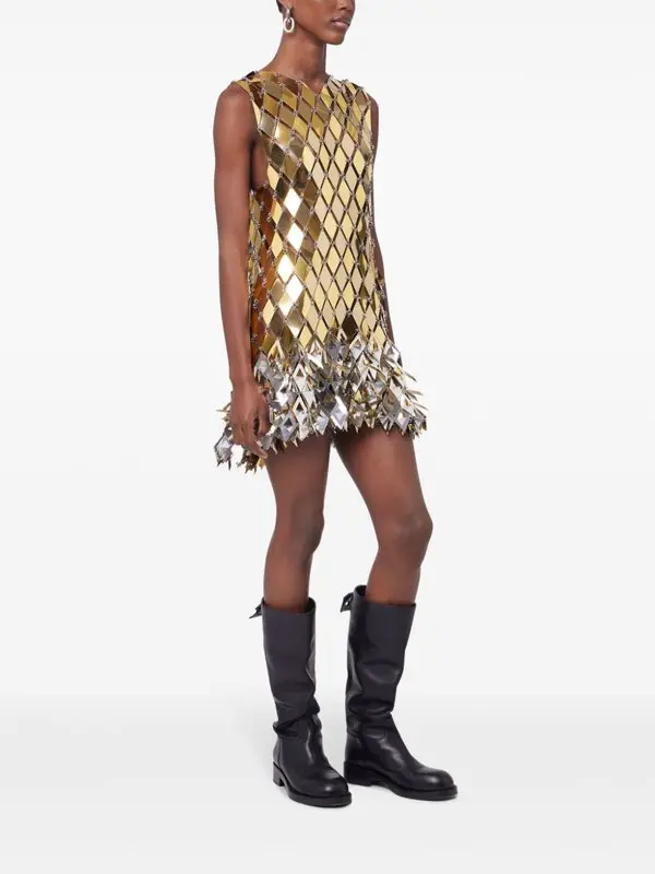 slim fit dress slacks Tassel V-Neck Metallic Mini Dress main image 1