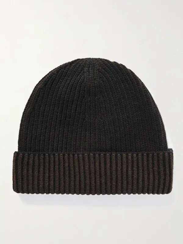 Zegna Ribbed Oasi Cashmere Beanie - Black