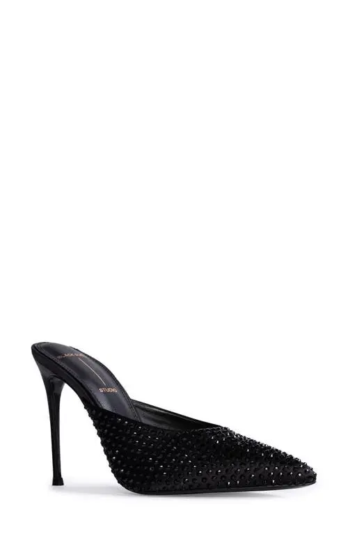 BLACK SUEDE STUDIO Luv Pointed Toe Mule - Black