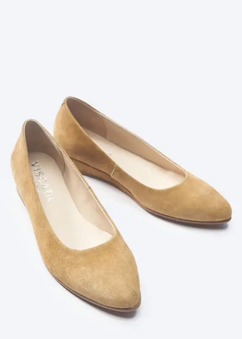 VISCATA Roma Suede Flats - Camel