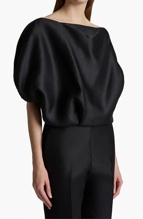 Khaite Niles Silk Gazar Top - Black