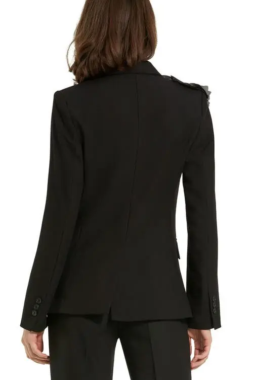 Mac Duggal Classic Crepe Blazer With Floral Detail