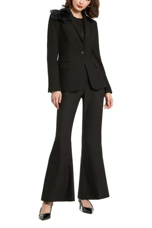 Mac Duggal Classic Crepe Blazer With Floral Detail