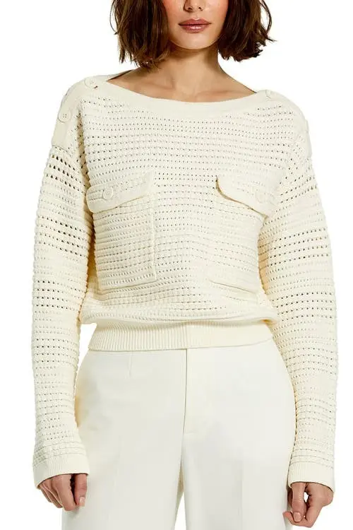 Mac Duggal Thick Knit Long Sleeve Crew Neck