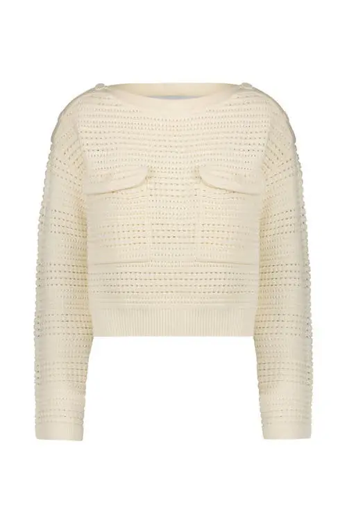Mac Duggal Thick Knit Long Sleeve Crew Neck
