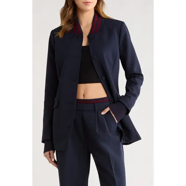 FAVORITE DAUGHTER Varsity Blazer - Navy/vino