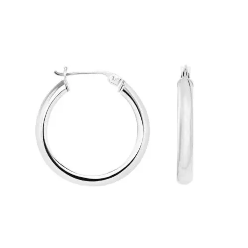 DONATELLO GIAN Name Sterling Hoop Earrings - Silver