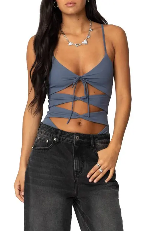 EDIKTED Serene Cutout Bodysuit - Navy