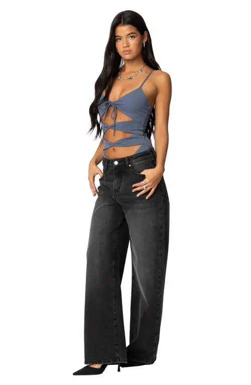 EDIKTED Serene Cutout Bodysuit - Navy