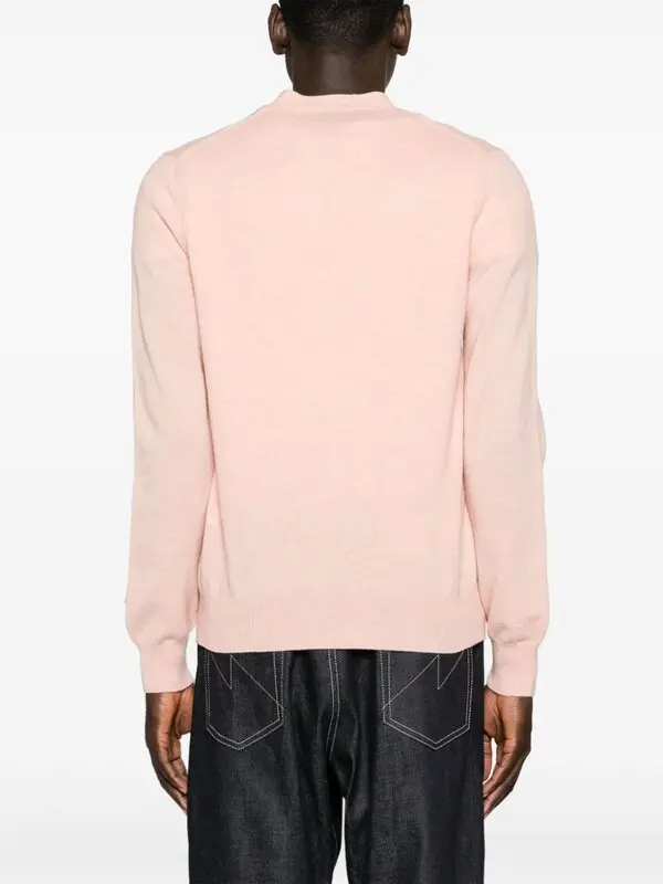 Play Comme Des Garcon Heart-patch Wool Cardigan - Pink