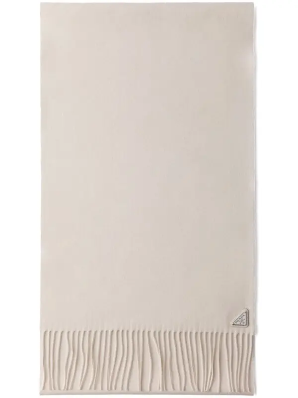 Prada Fringed Scarf - Neutrals