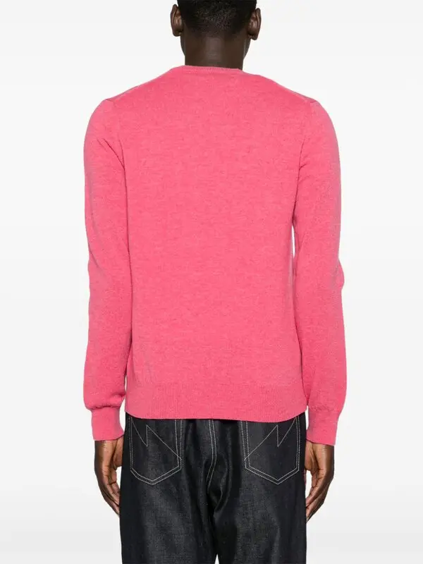 Play Comme Des Garcon Heart-patch Wool Jumper - Pink