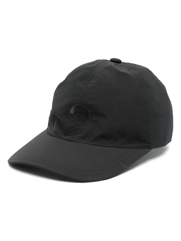MARINE SERRE Crescent Moon-embroidered Cap - Black
