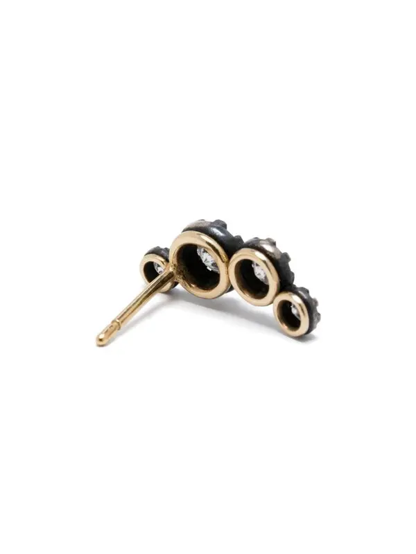 LEANDRA 18k Yellow Gold Diamond Midnight Climber Earrings