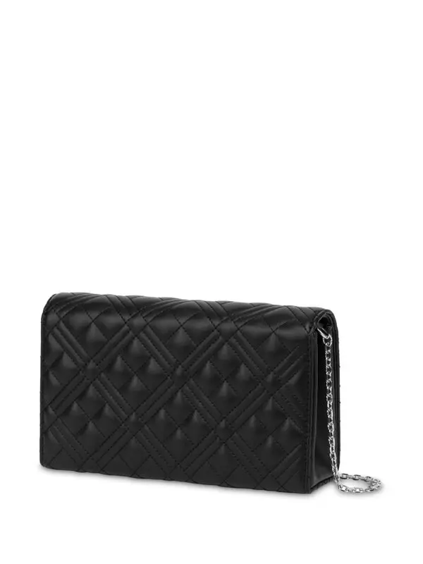 Moschino Logo-lettering Quilted Cross Body Bag - Black