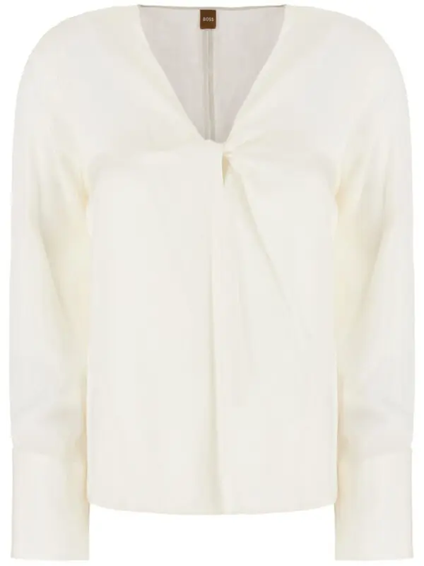 Hugo Twist-front Blouse - White