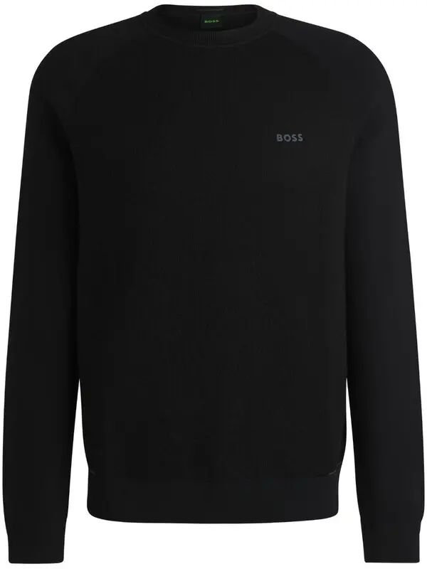 BOSS Logo-rubberized Sweatshirt - Black