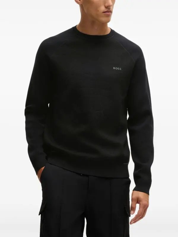 BOSS Logo-rubberized Sweatshirt - Black
