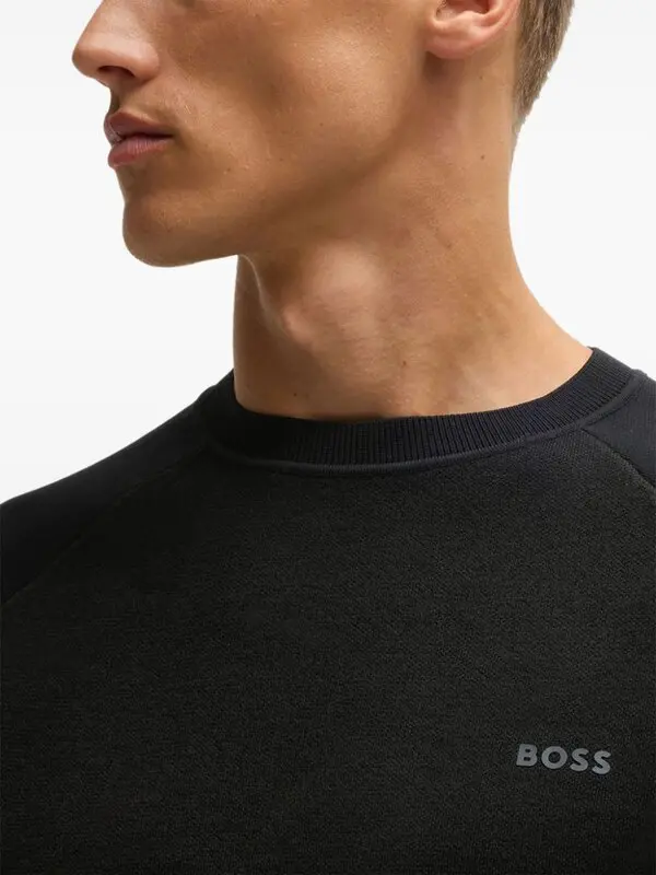 BOSS Logo-rubberized Sweatshirt - Black