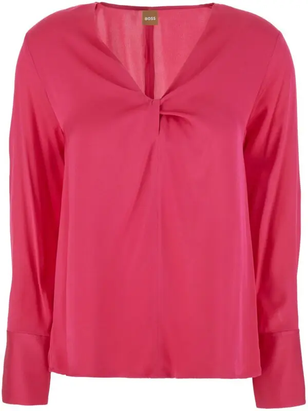 Hugo Twist-detail Blouse - Pink