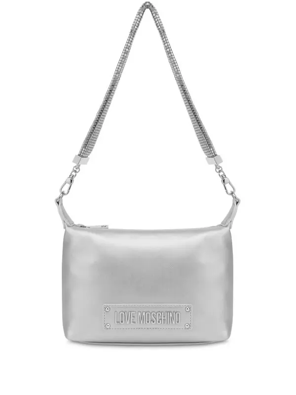 Moschino Logo Shoulder Bag - Silver