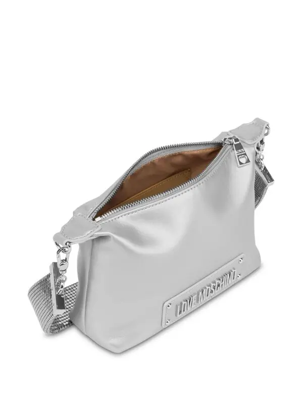 Moschino Logo Shoulder Bag - Silver