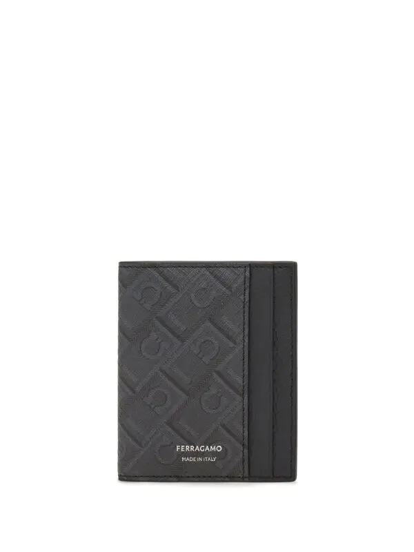 FERRAGAMO Monogram Card Holder - Black